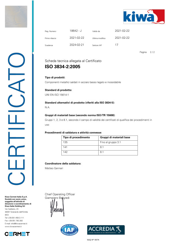 Certificazioni - Cipriani Group Srl